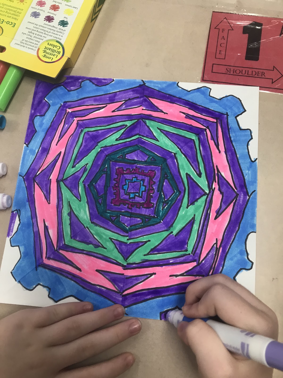 Elements of the Art Room: 5th grade radial symmetrical name art