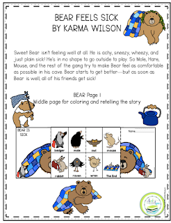 BEAR FEELS SICK BOOK CRAFT ~ Book Units by Lynn