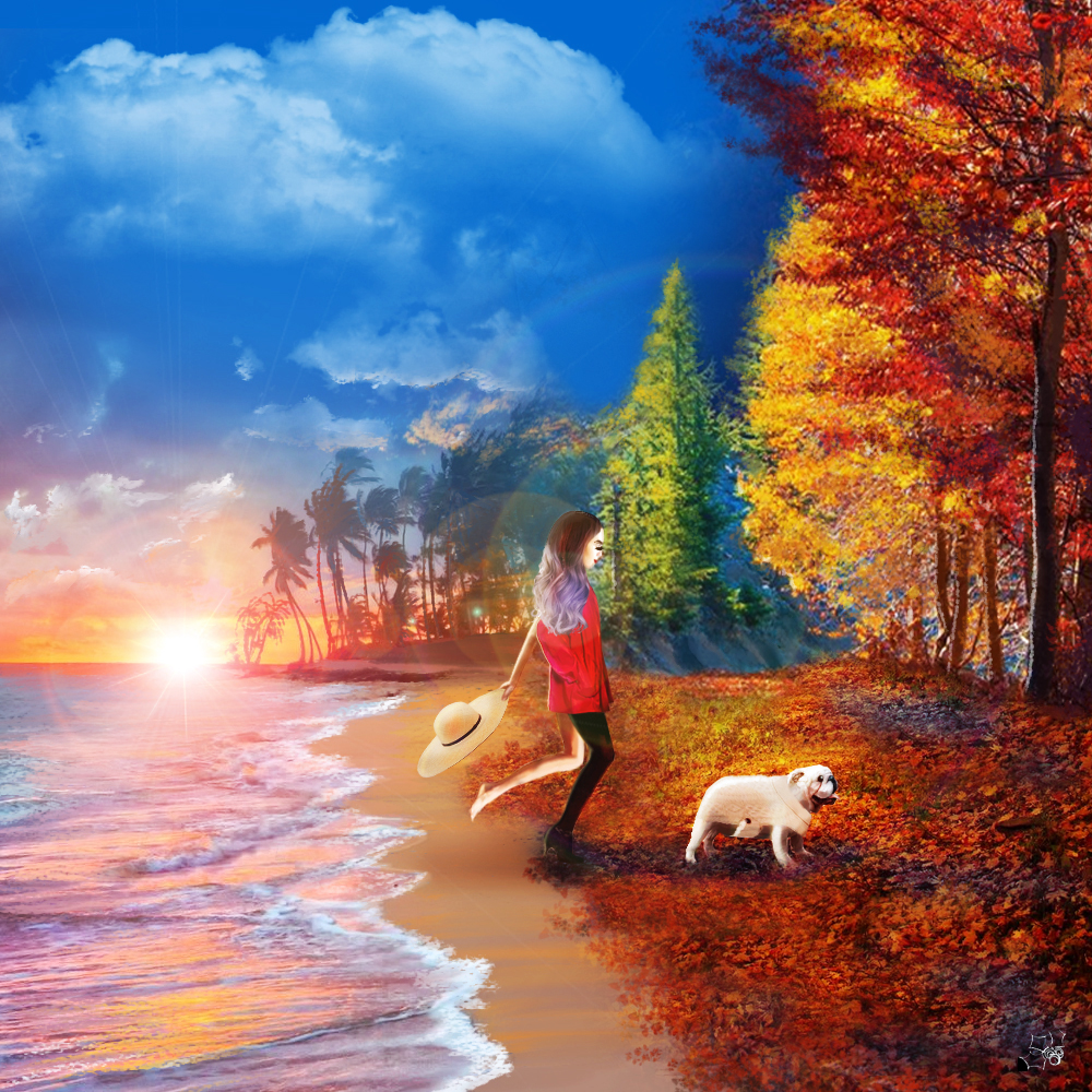 Nature Summer To Fall Transition