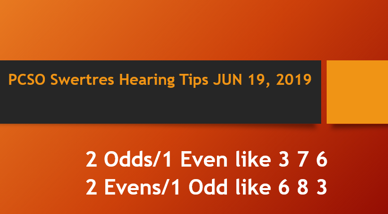 Swertres Hearing: PCSO Swertres Hearing Tips JUN 19, 2019