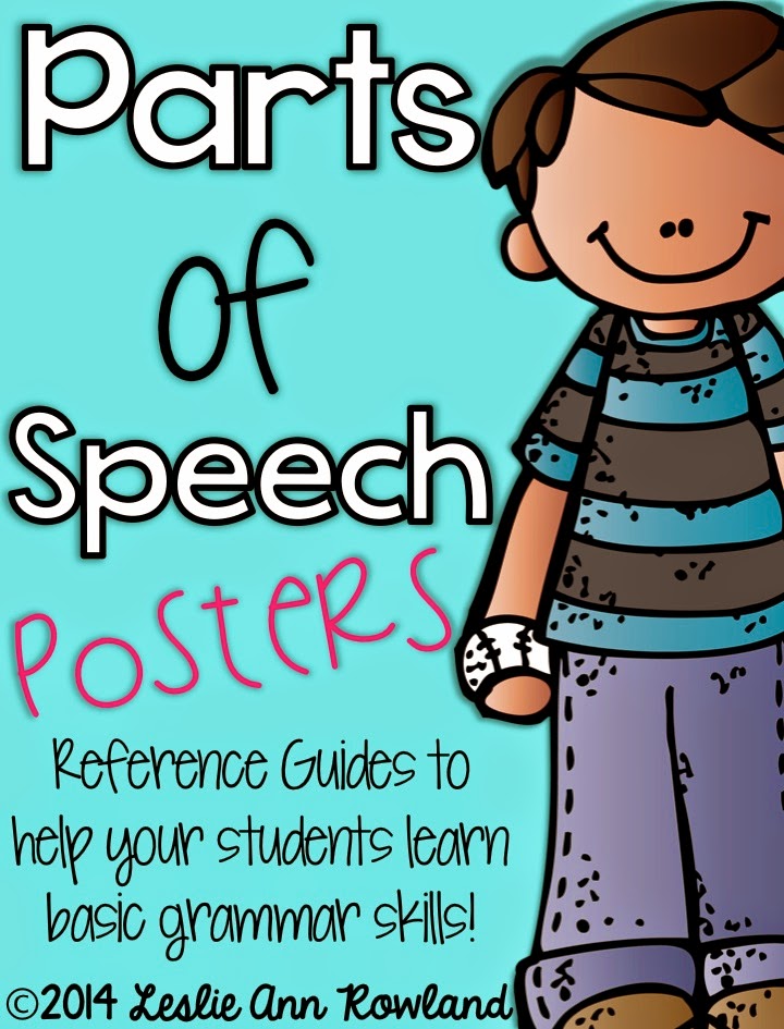 Life in First Grade: Parts of Speech Posters-Classroom Makeover