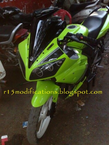Yamaha R15 In Green ~ R15 MODIFICATIONS By Rahul Harwani