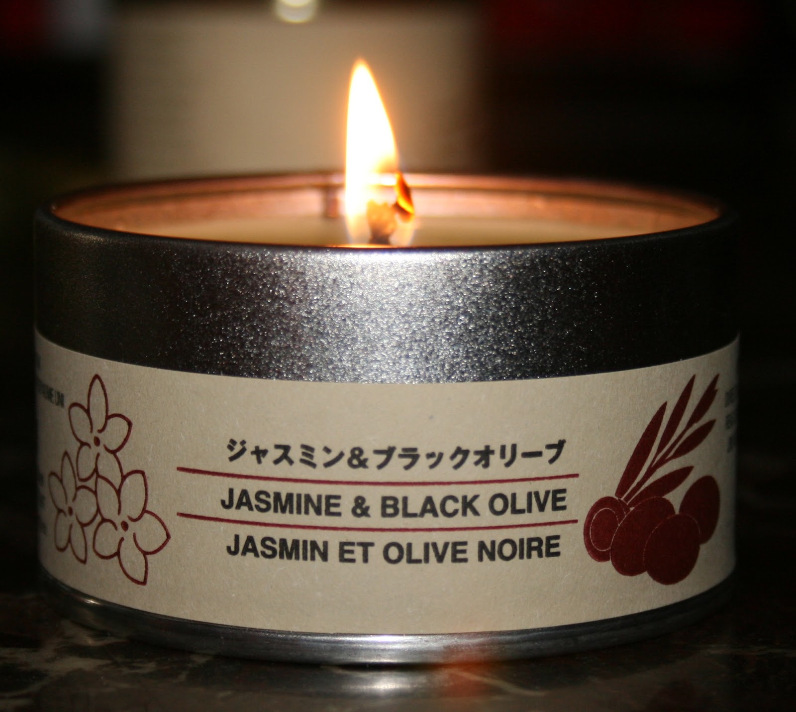 Muji Jasmine and Black Olive Tin Candle - Beauty Geek
