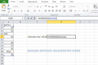 Rumus Cara Mencari Rata-Rata di Excel - Dasar Office | Belajar ...