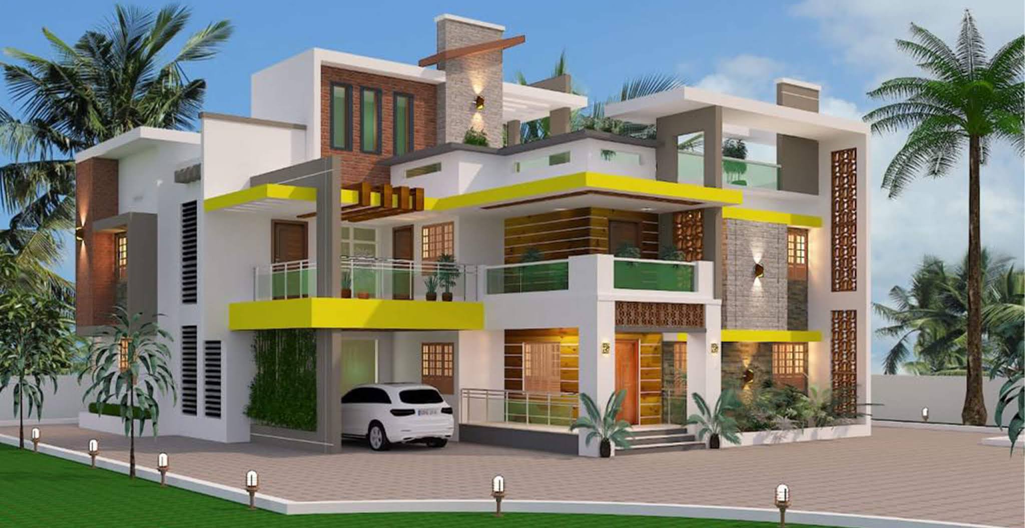 Plan Maison Duplex Moderne De 280 M2 Un Site D di La Conception