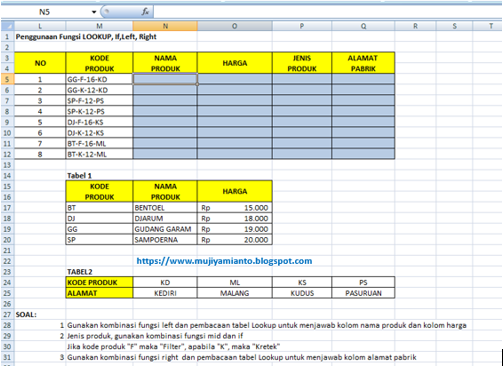 LATIHAN SOAL EXCEL: Juni 2020