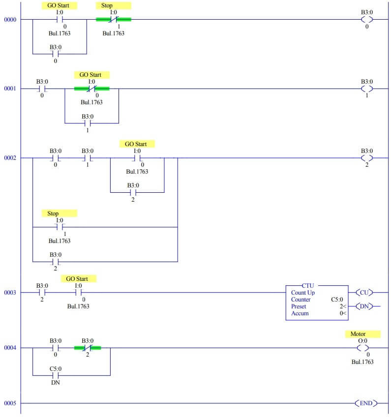 Lamp Control using PLC Logic Condition