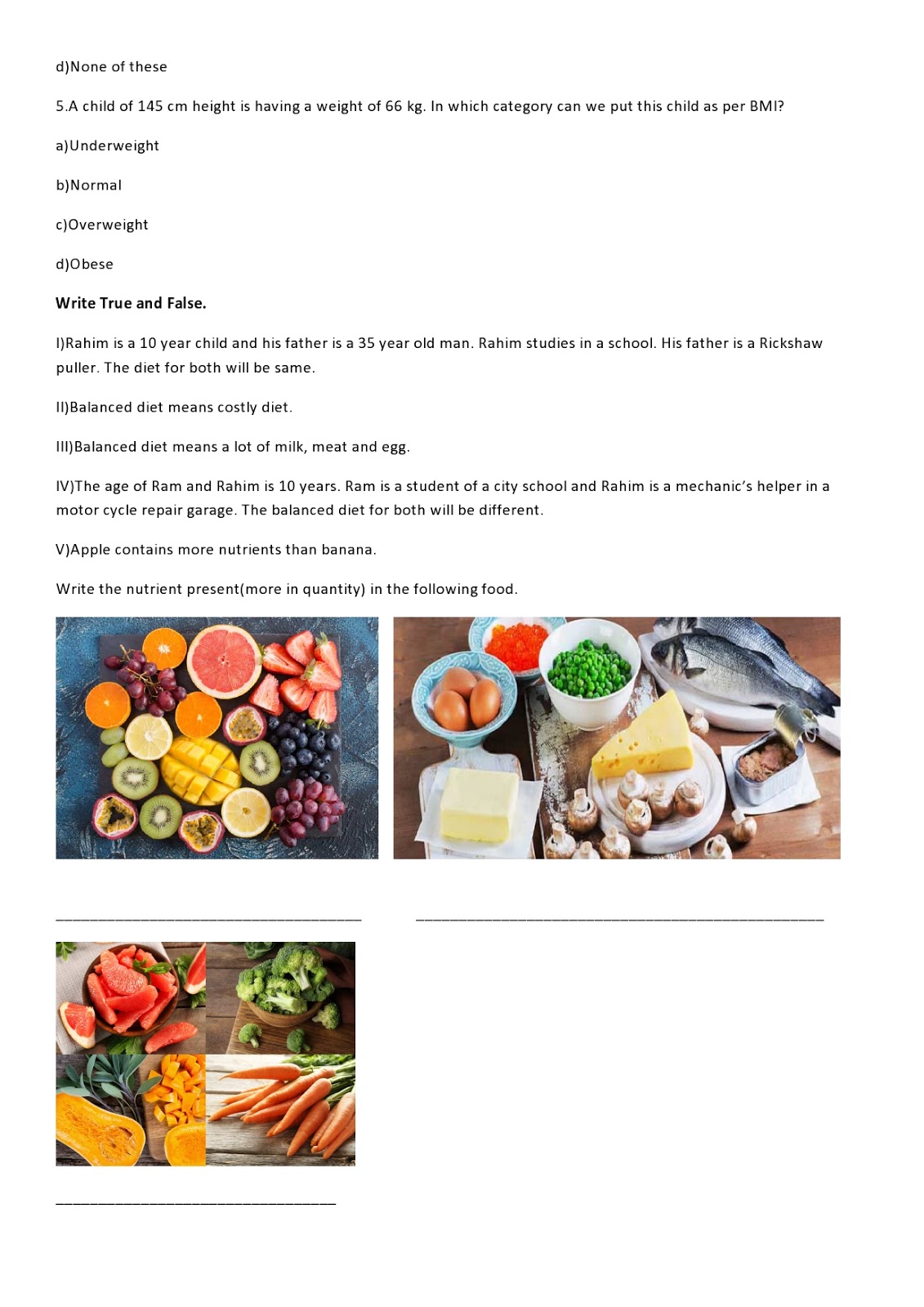 COMPONENTS OF FOOD CLASS -VI SCIENCE CH-2