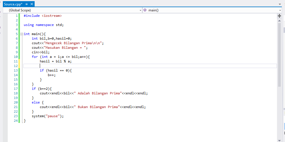 Tutorial C++ (Belajar Pemograman C++): Program Menentukan Bilangan ...