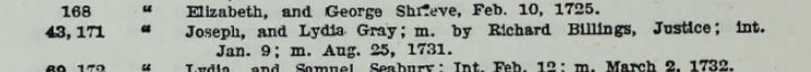 Genea-Musings: 1731 Marriage of Joseph Ladd and Lydia Gray in Little ...