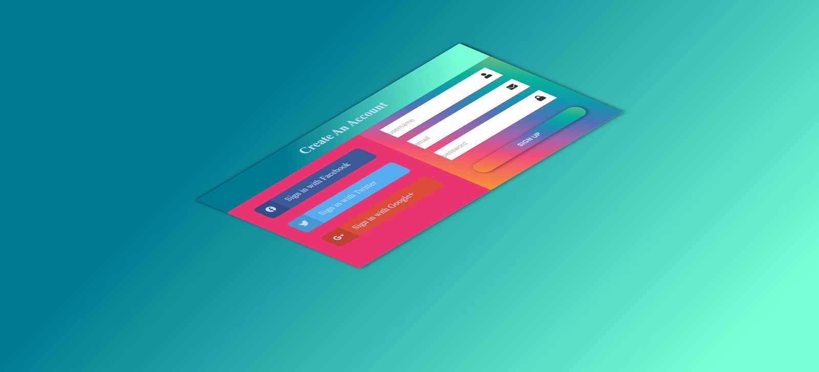 How to create 3D registration form design using html and css