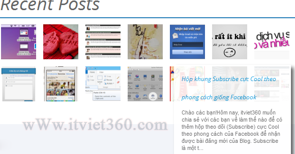 Recent Posts Widget với Thumbnails cho blogger