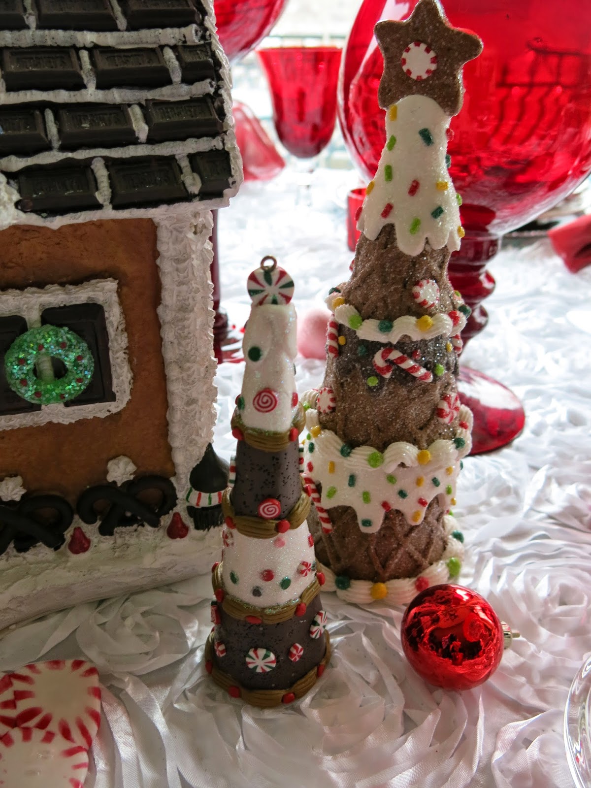 Purple Chocolat Home: Gingerbread House and Peppermint Road Tablescape
