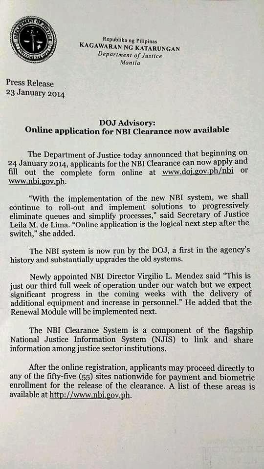 the viewing deck: NBI Clearance Certificate for Travel Abroad ...