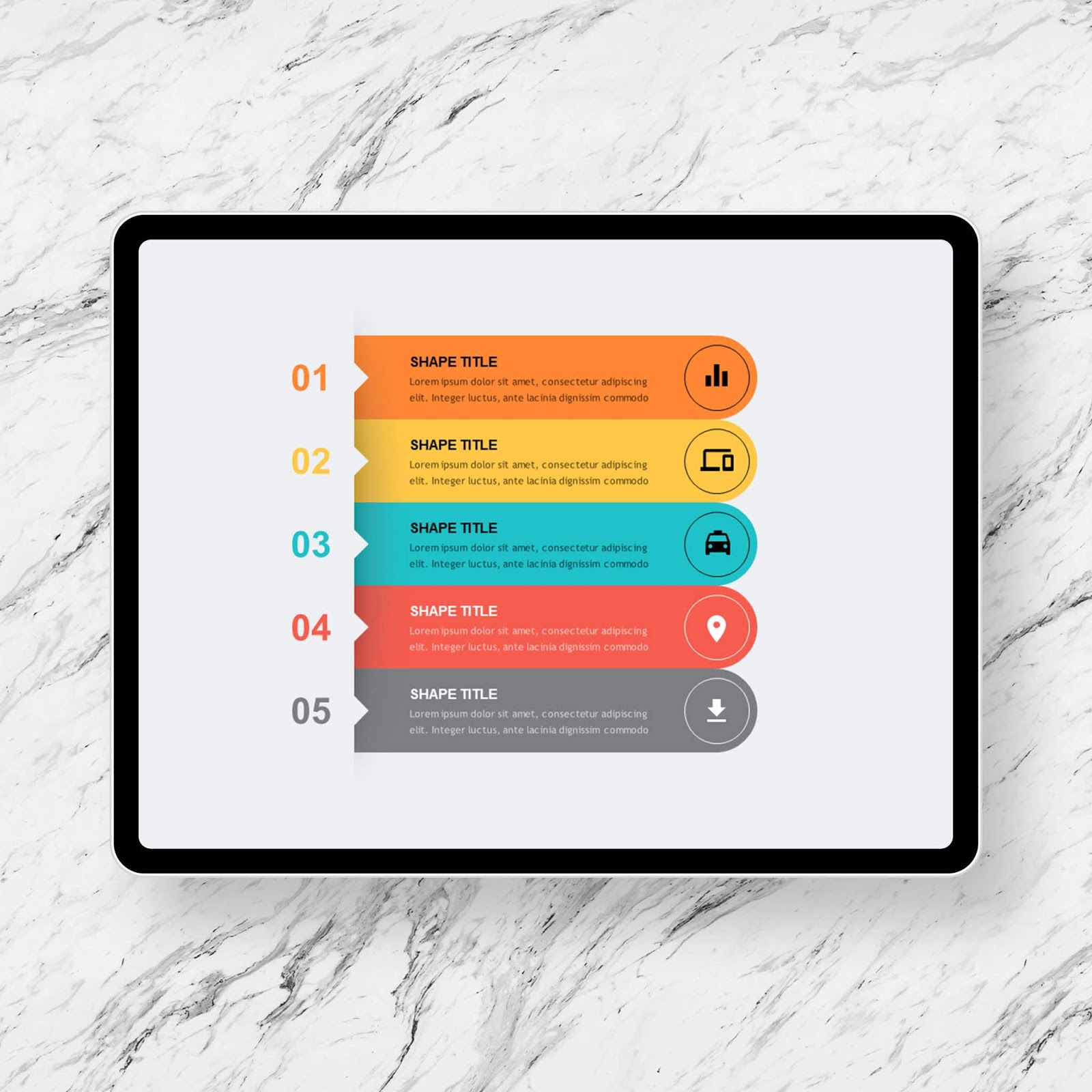 Vertical List Round Bar PowerPoint Templates - PowerPoint Free