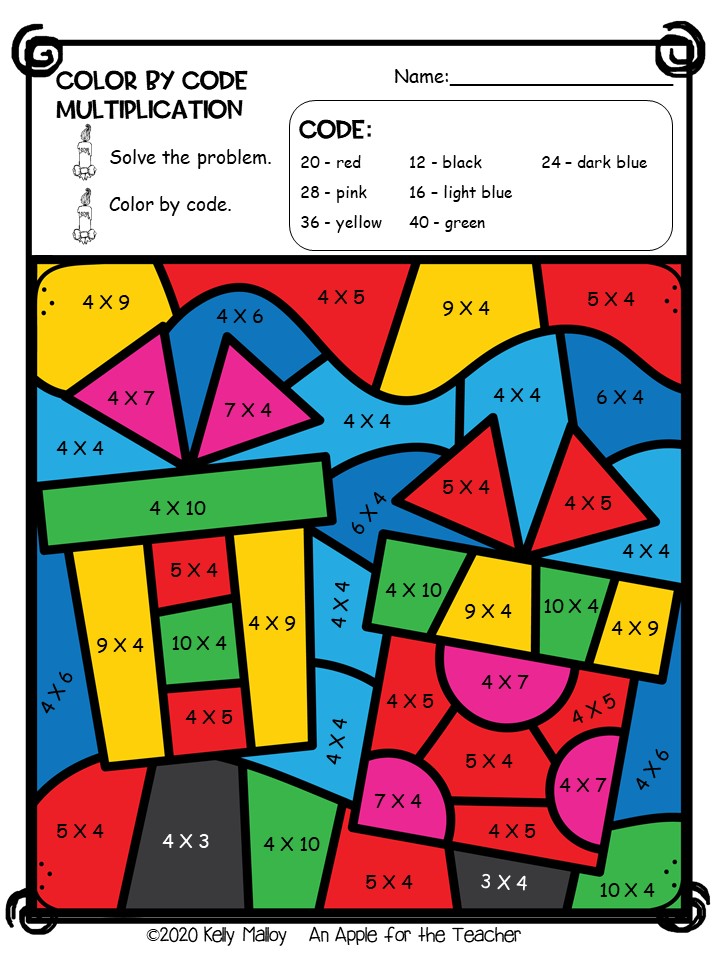 An Apple For The Teacher: Kwanzaa Color By Number Math Facts Practice ...