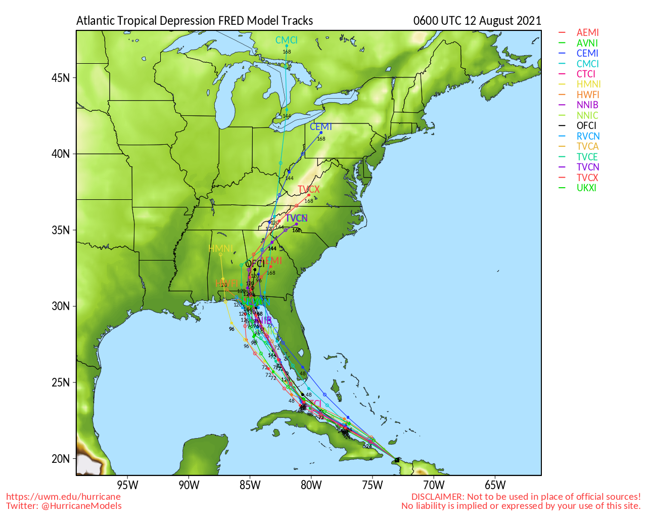 Hurricane Harbor: TD Fred, Crawling Along the Bahama Channel Along the ...