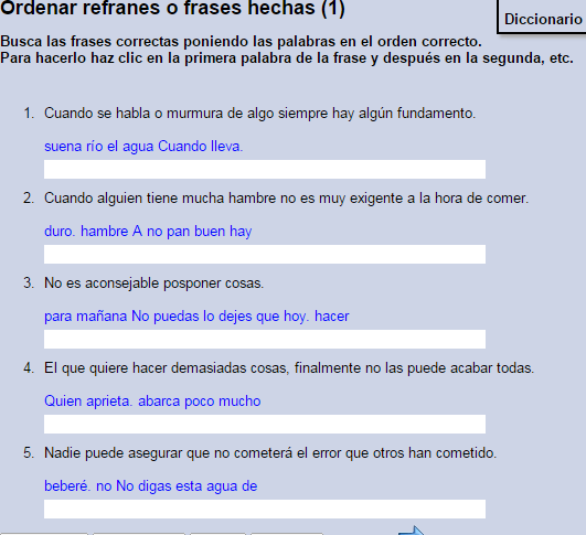 Ejercicios de Refranes para descargar e Imprimir | Planeaciones Gratis