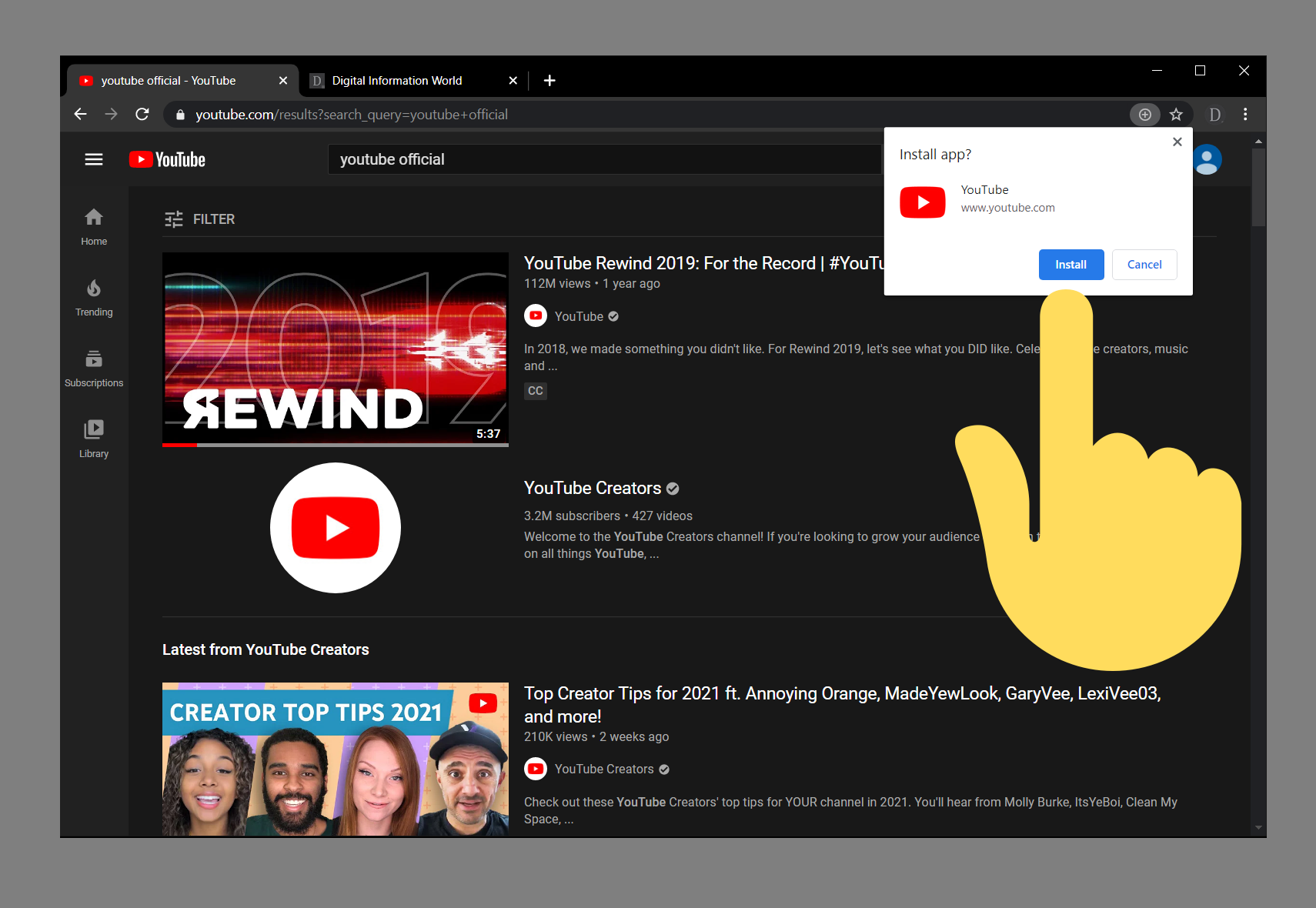 YouTube Now Offers Progressive Web Apps Installation Prompts
