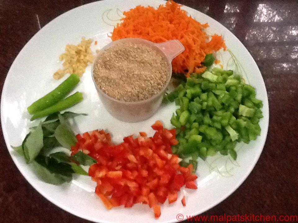 VEG CRACKED WHEAT / SAMBA RAVA UPMA ~ Malpats Kitchen