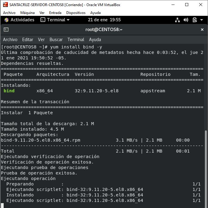 Instalación de Servicio DNS en CentOS 8