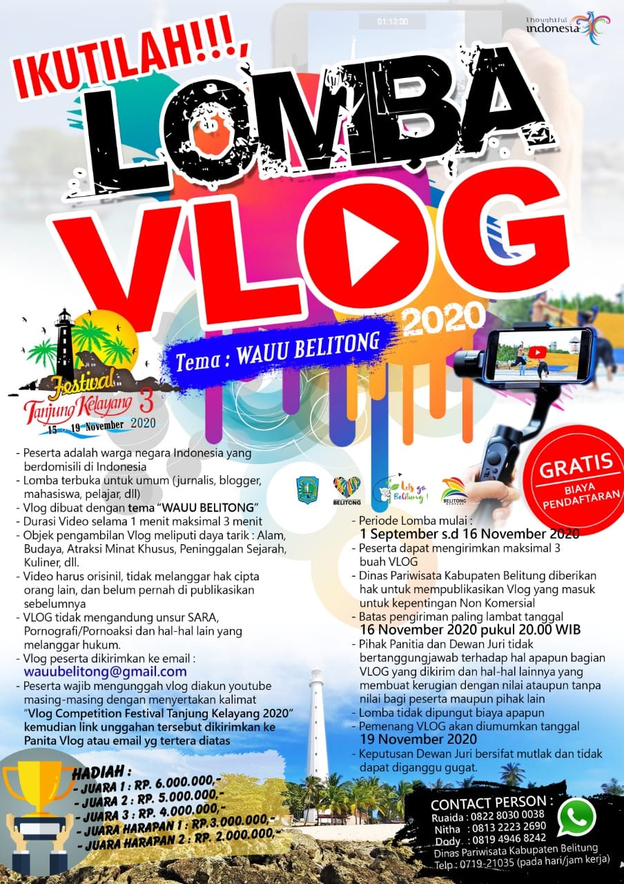 Sukses Lomba VLOG WAUU Belitung Festival Tanjung Kelayang 2020 ...
