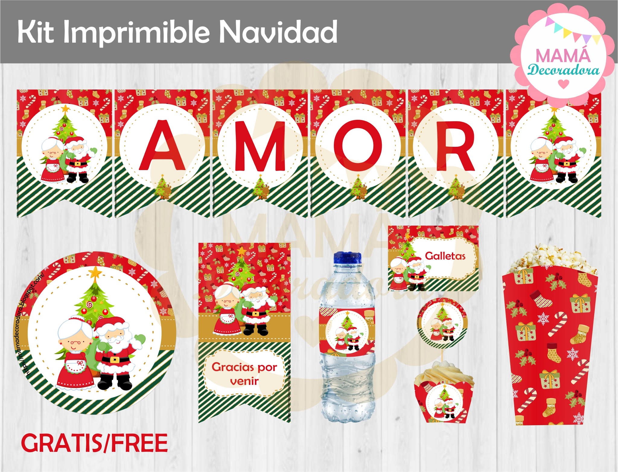 Mamá Decoradora: Kit imprimible de Navidad