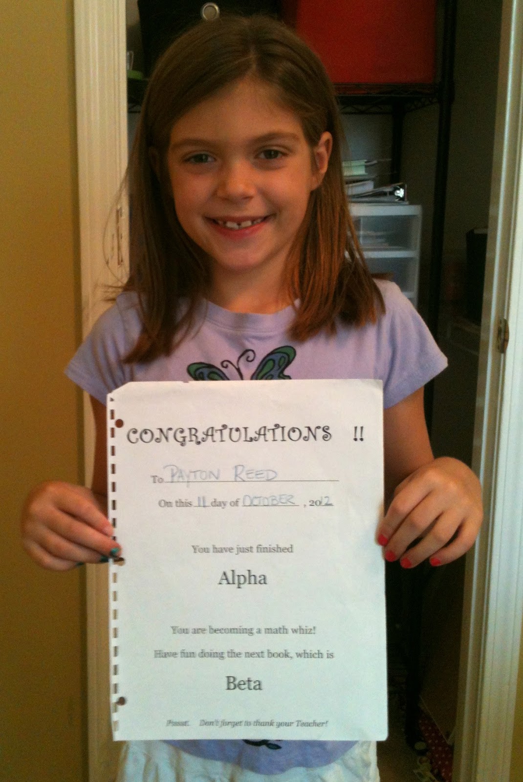 Homeschooling the 3 Reed Girls: Thursday, October 11, 2012