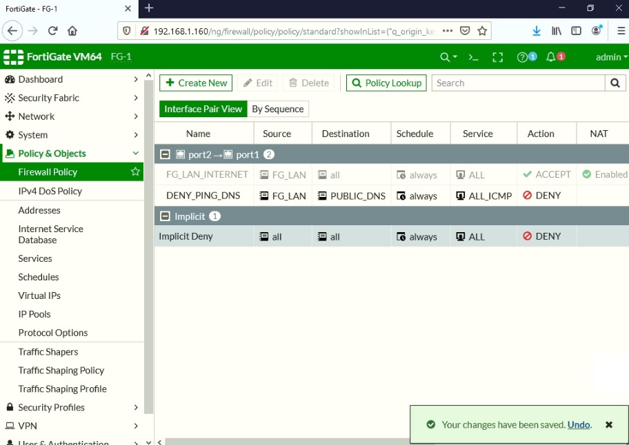 My Cybersecurity Journal: FortiGate Address Object and Firewall Policy