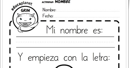 Recursos Educativos de Educación Infantil: "Mi nombre es...Y empieza ...