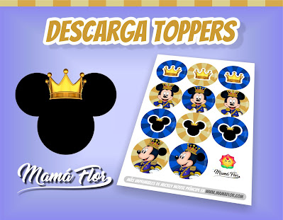 Toppers de Mickey Mouse REY - MamaFlor.com