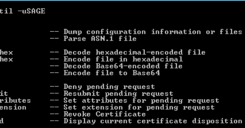 certutil options
