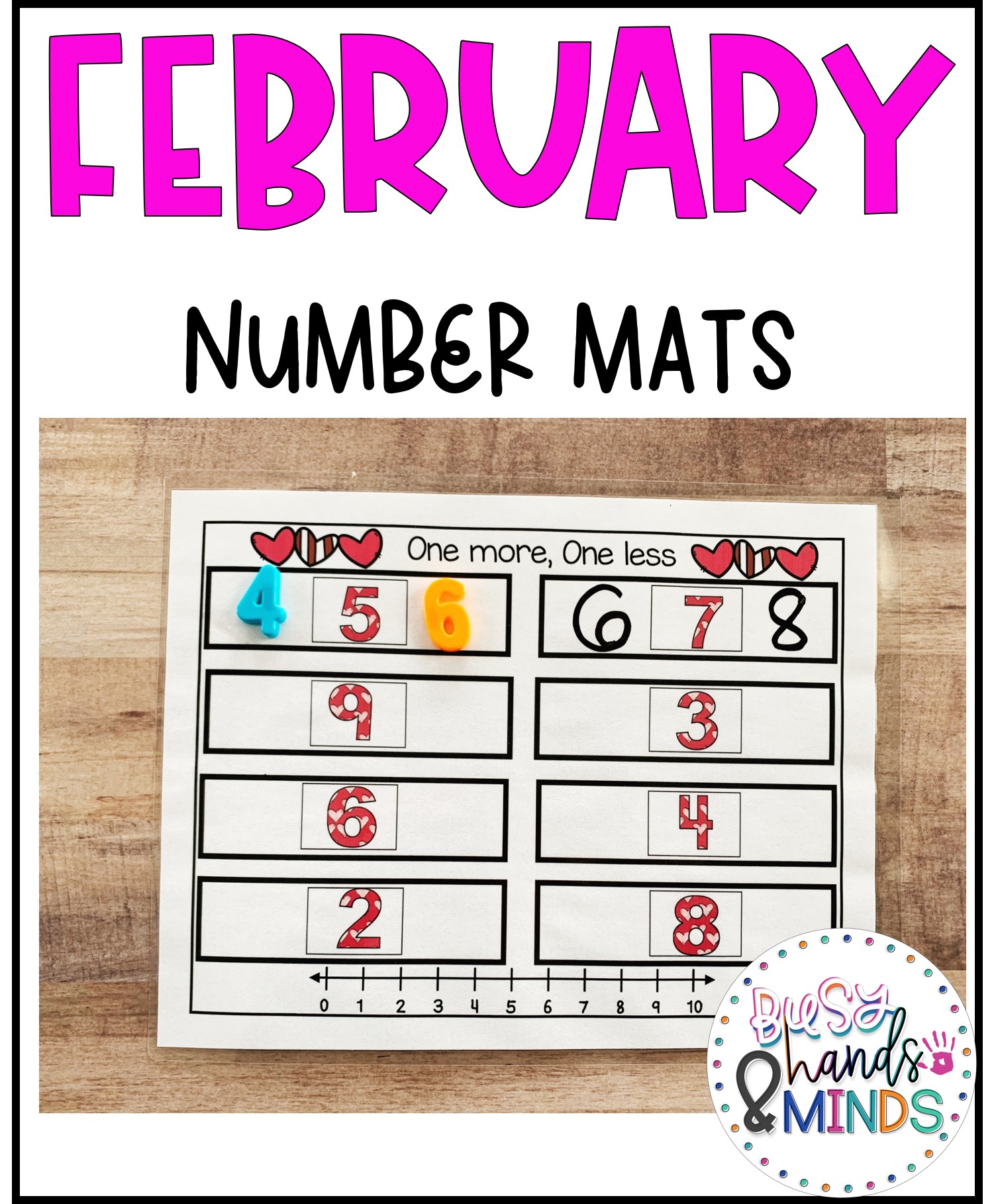 Valentine's Day Number Mats for Preschool | Busy Hands and Minds