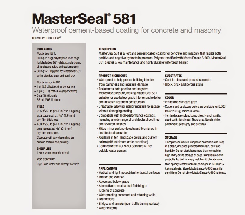 綠建築壁癌抓漏防水工程: THOROSEAL混凝土防水塗料