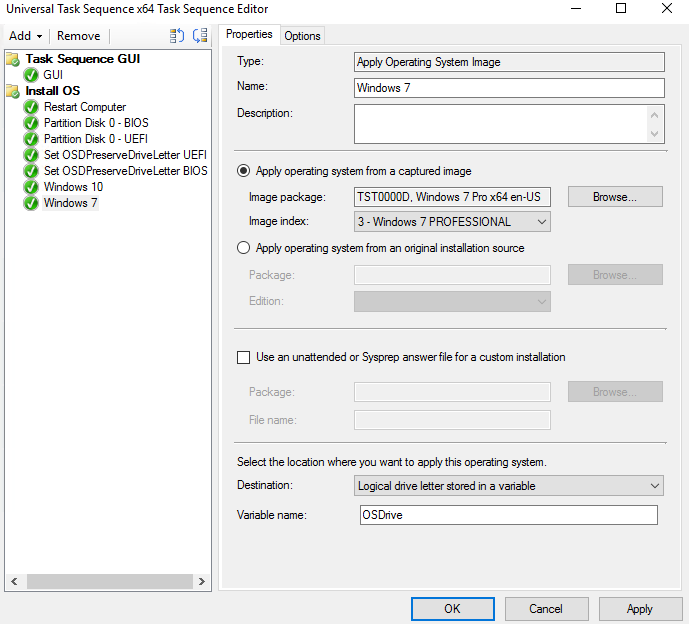SCCM Task Sequence with GUI - How to install more then one image with a ...