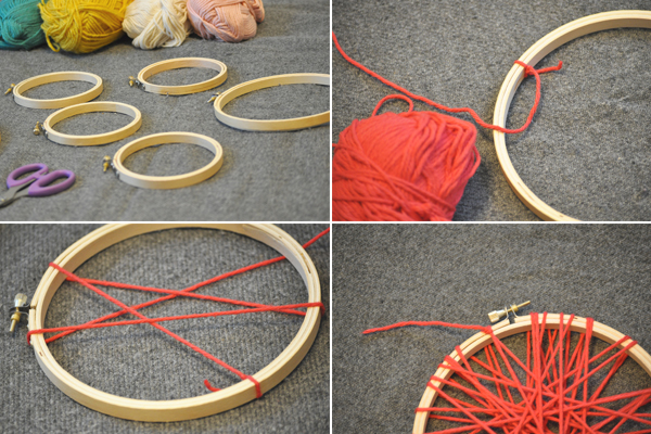 Pie N' the Sky: string dream catcher diy