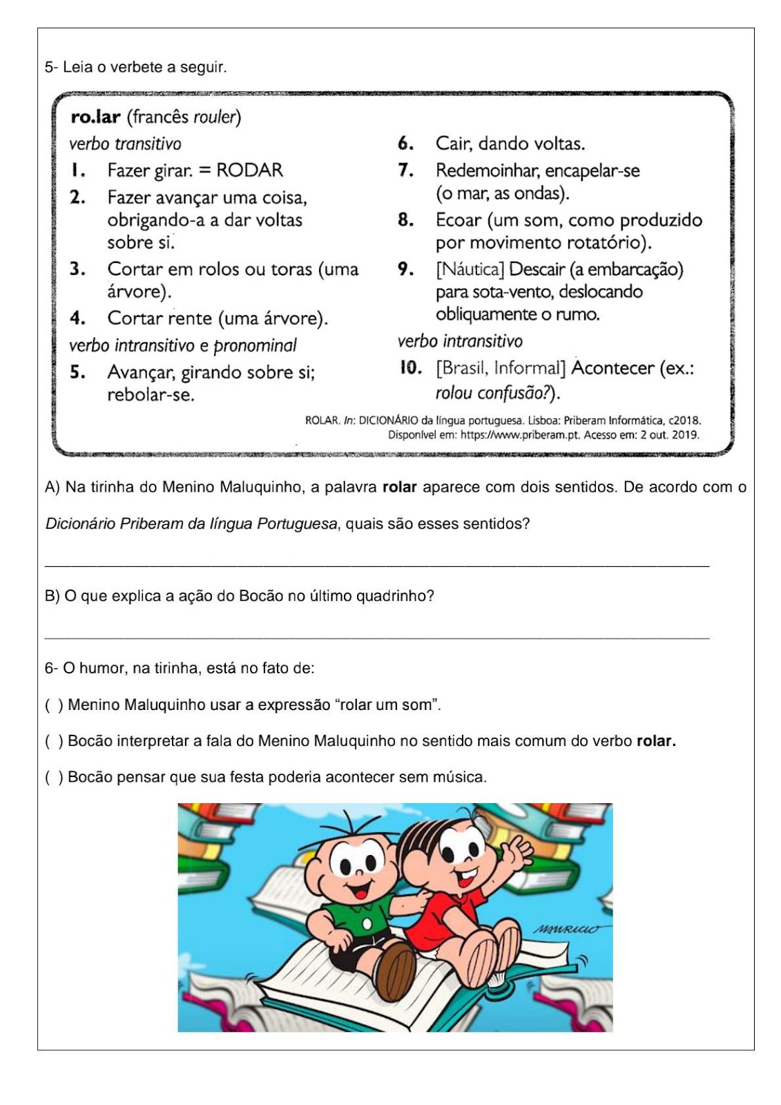 Interpretação De Tirinhas Com Gabarito Ensino Médio Filecloud
