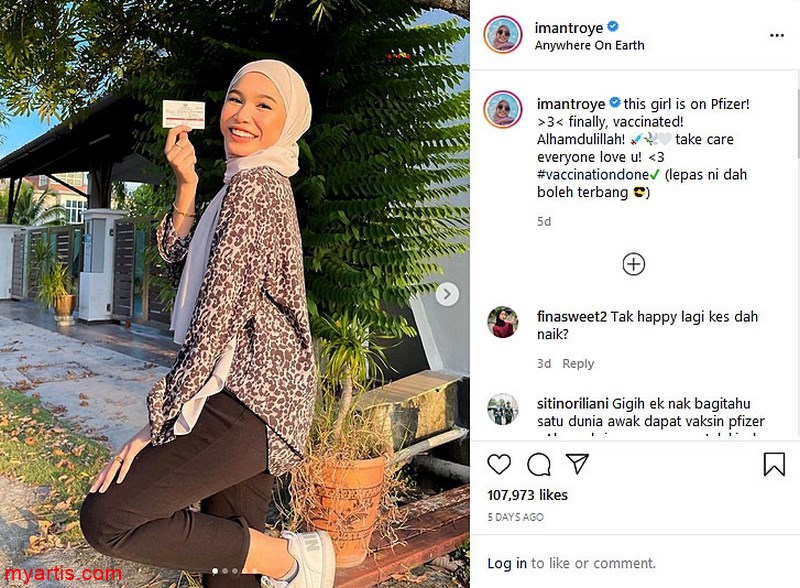 MYARTIS.COM | MYARTIS | MY | ARTIS: IMAN TROYE TERUJA DAPAT VAKSIN ...