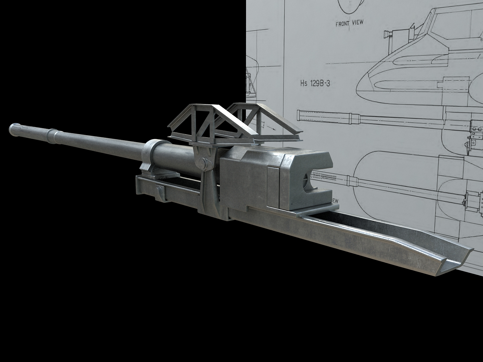 Luftwaffe Lovers: 3D MODELING: Henshel Hs129 B-3, Bordkanone BK 75 mm ...