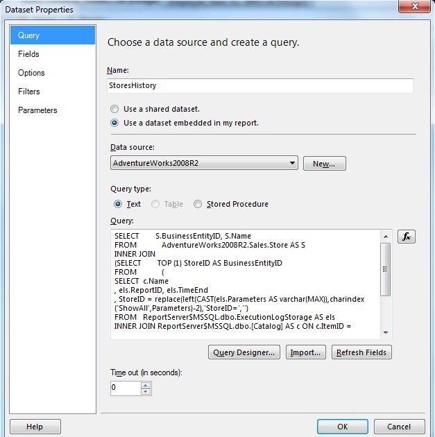 Business Intelligence: SSRS - Method to retrieve last run report parameters
