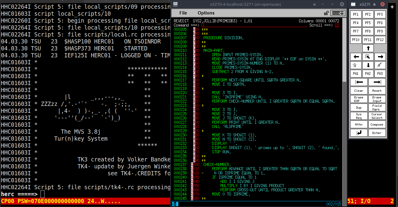 Mvs 38 Operating System On Ibm 3033 Mainframe Virtualization On Linux Using Hercules And Mvs 3