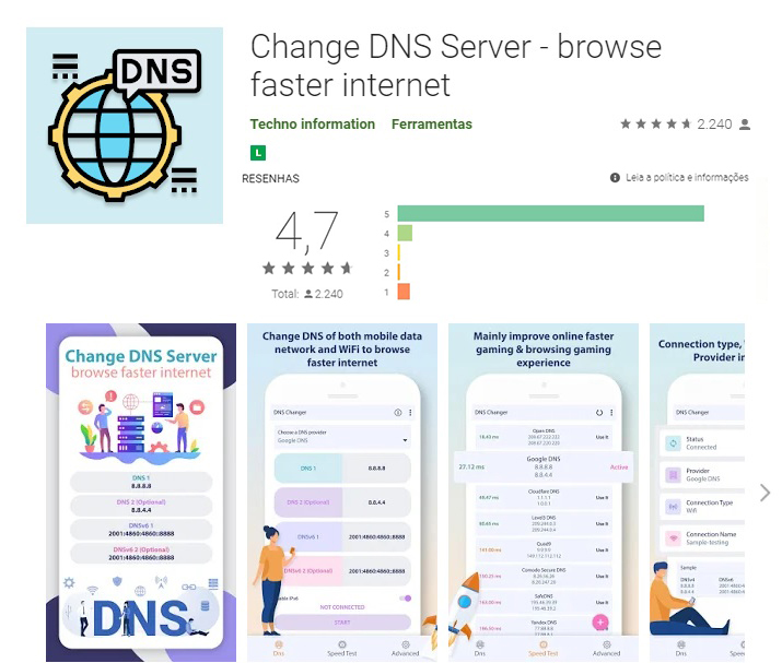 Alterar servidor DNS - navegar mais rápido na Internet wifi 4G 5G