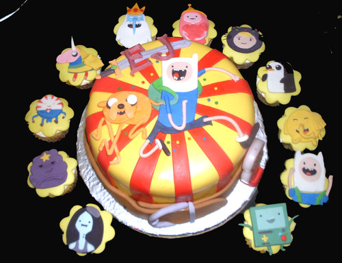 Veronica's Kitchen Creations: Adventure Time Cake and Cupcakes