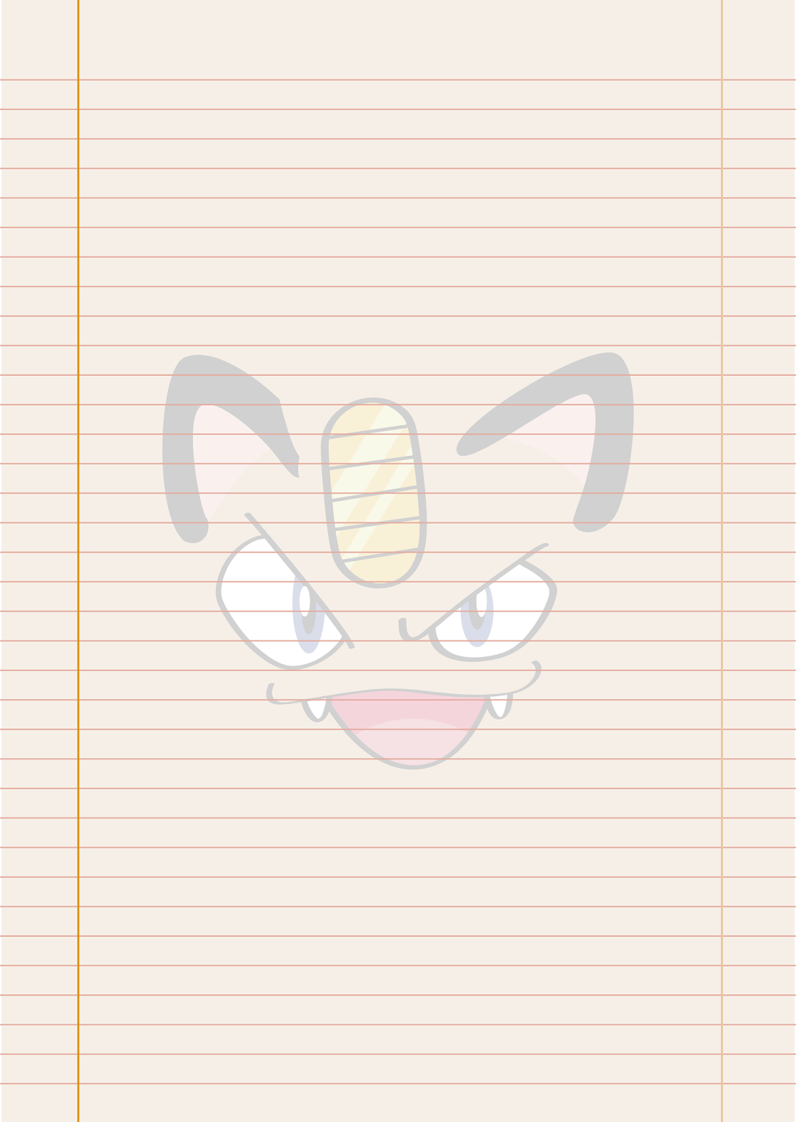 Papel Pautado da Meowth Pokemon PDF para imprimir na folha A4