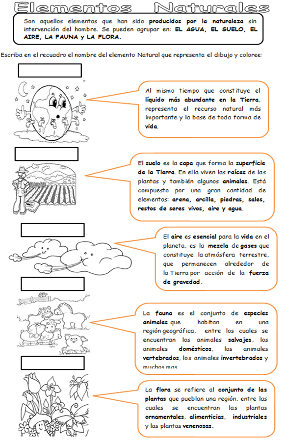 TEMÁTICAS SEGUNDO: Elementos naturales