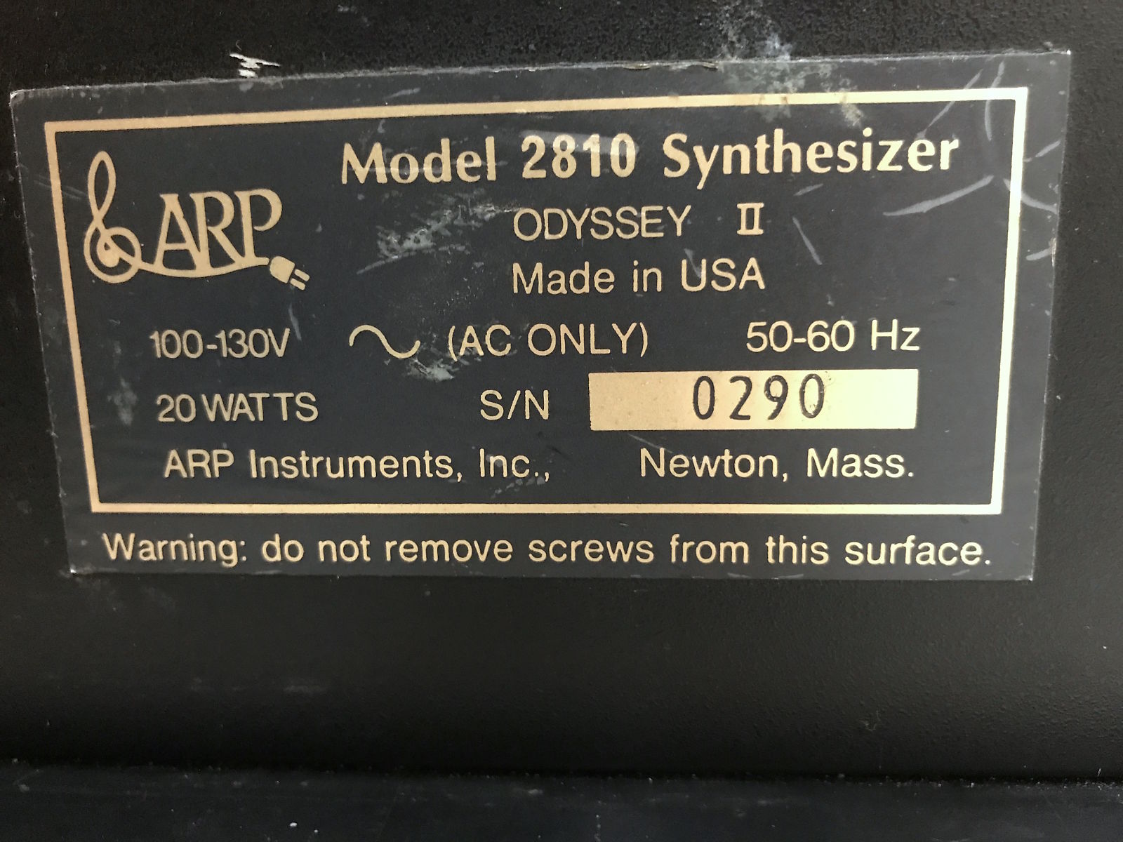 MATRIXSYNTH: ARP Odyssey MkII 2810 w/4035 filter, CV/Gate SN 0290