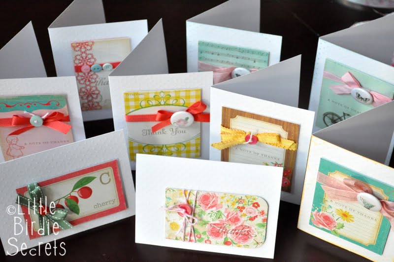 13 handmade cards, 1 sheet of paper {pretty much} | Little Birdie Secrets