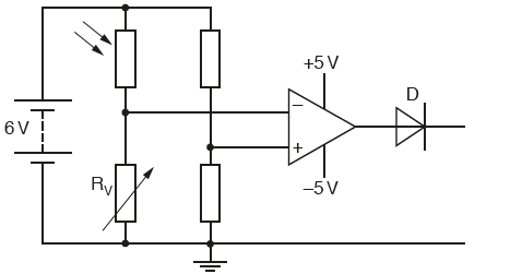 A comparator circuit is designed to switch on a mains lamp when the ...