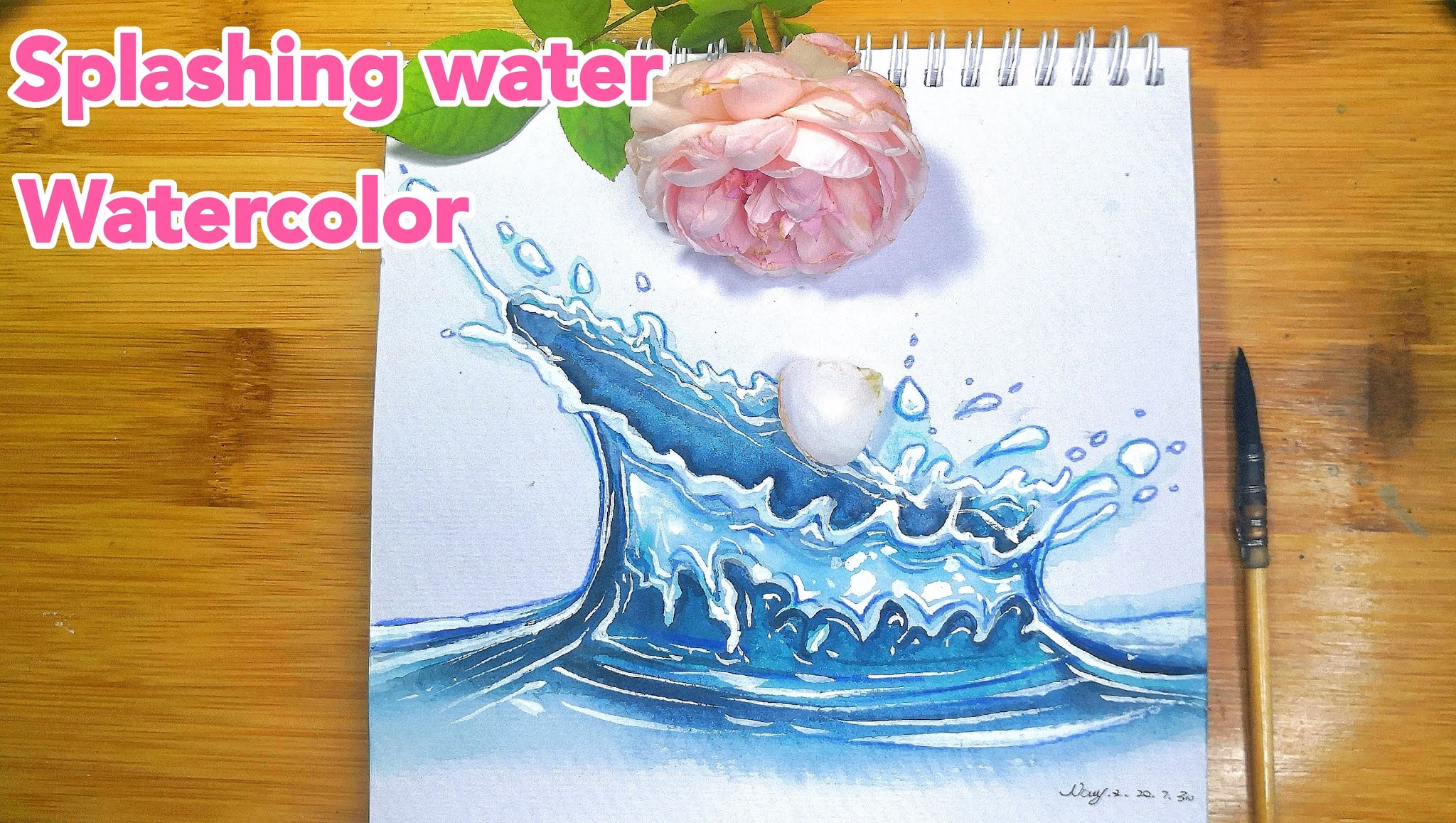 2 ways How to draw Watercolor water step by step tutorial easy for ...