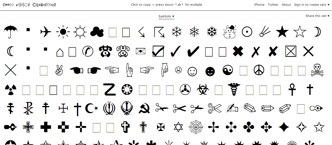Tecnología habitual: Conseguir caracteres especiales on line